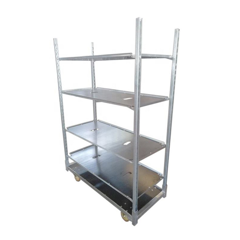 Folding Danish Flower Trolley 2 Directional Rubber Wheel Push And Pull Type