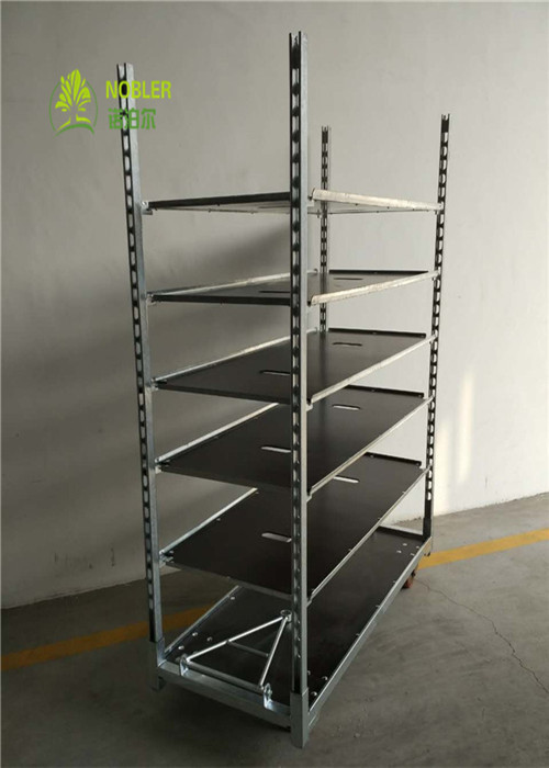 Plywood Fower Pot Plant CC Container For Transporting , Iron Flower Cart