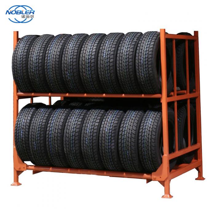 Stacking Truck Tire Storage Rack Metal Folding Adjustable Tire Rack