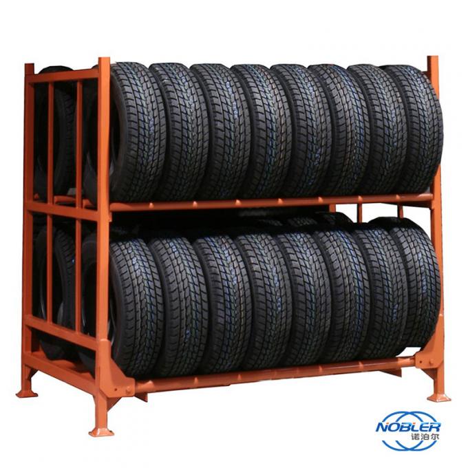 Stacking Truck Tire Storage Rack Metal Folding Adjustable Tire Rack