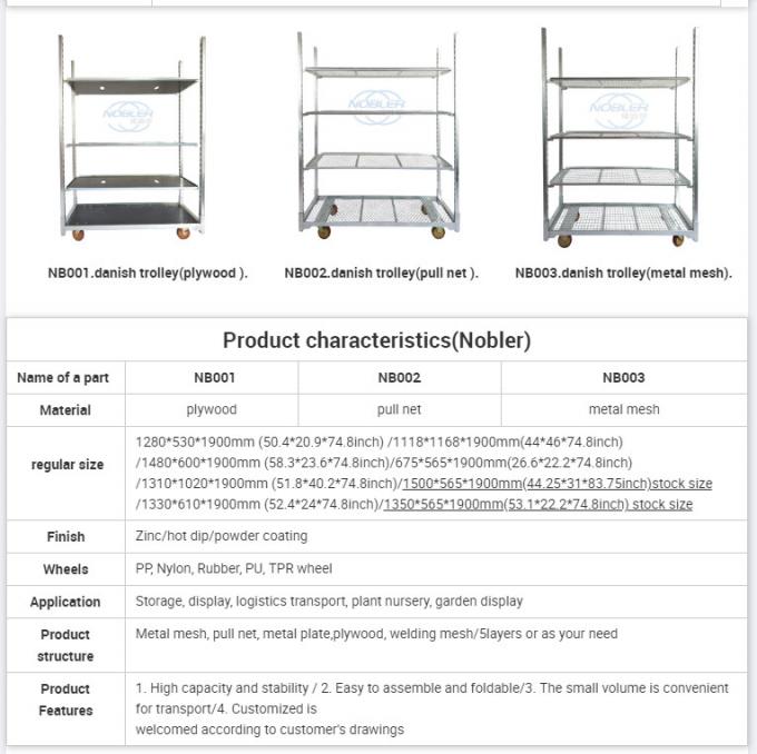Rubber Wheel Danish Trolley Push And Pull Type Plywood Material Folding ...